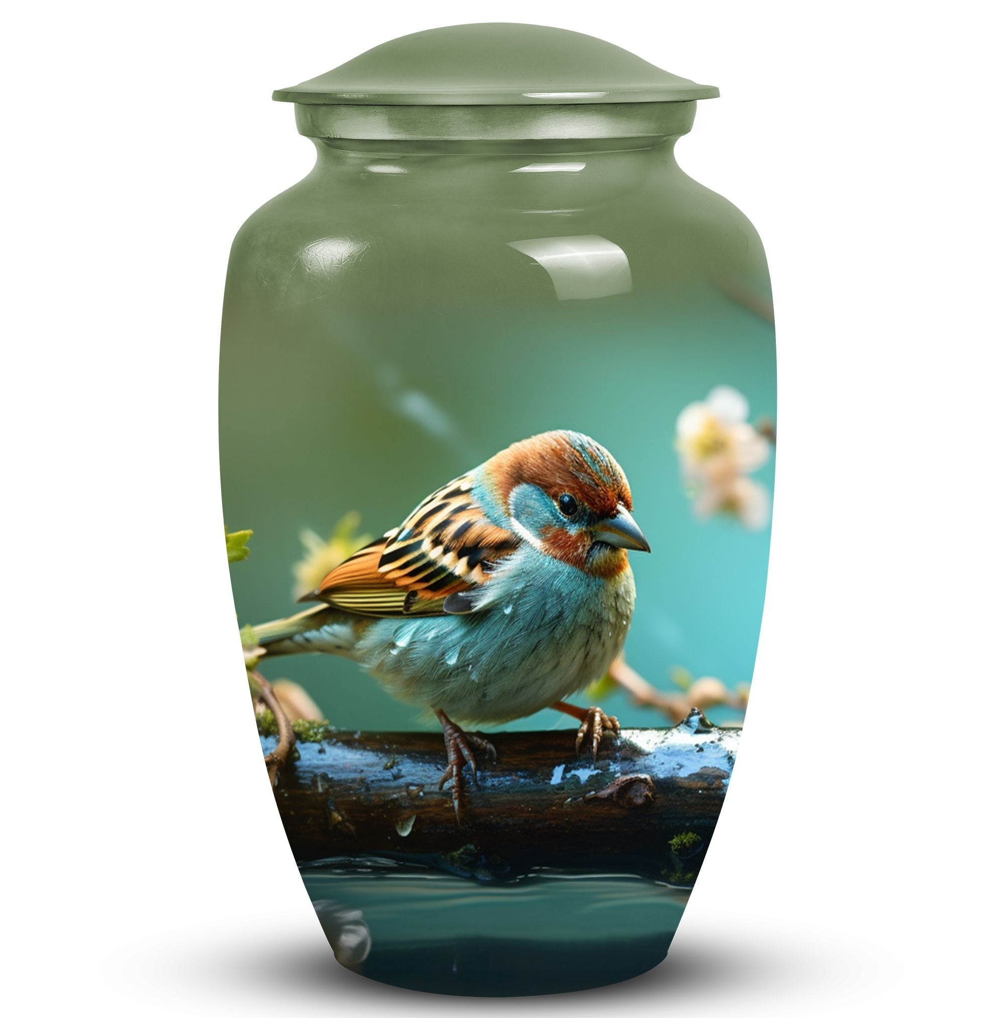 Golden Sparrow Memorial Urn | Aluminium Urn for Ashes for Adults ...