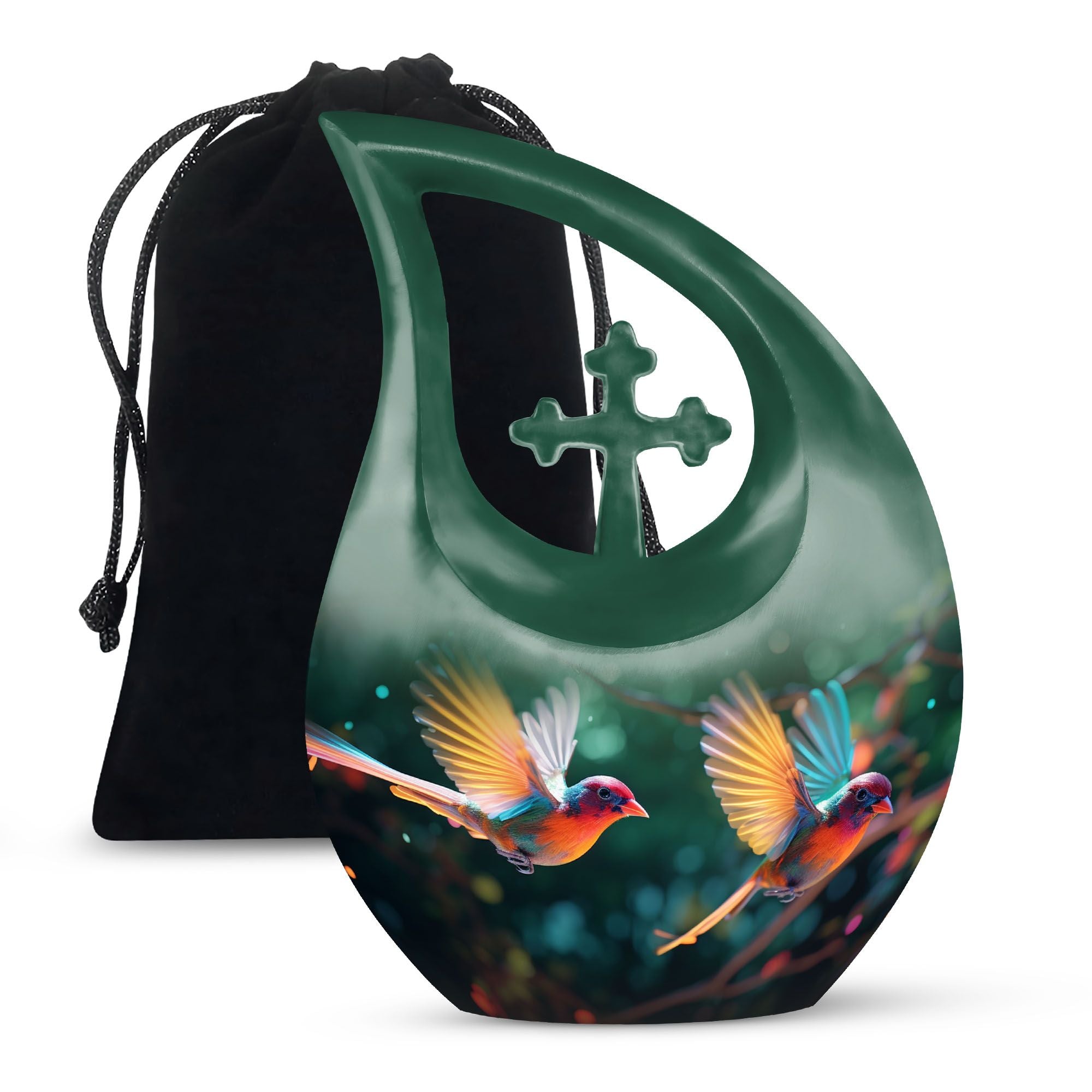 Colorful Birds Urn For Women - Birds Memorial Ashes Urn for Adults ...