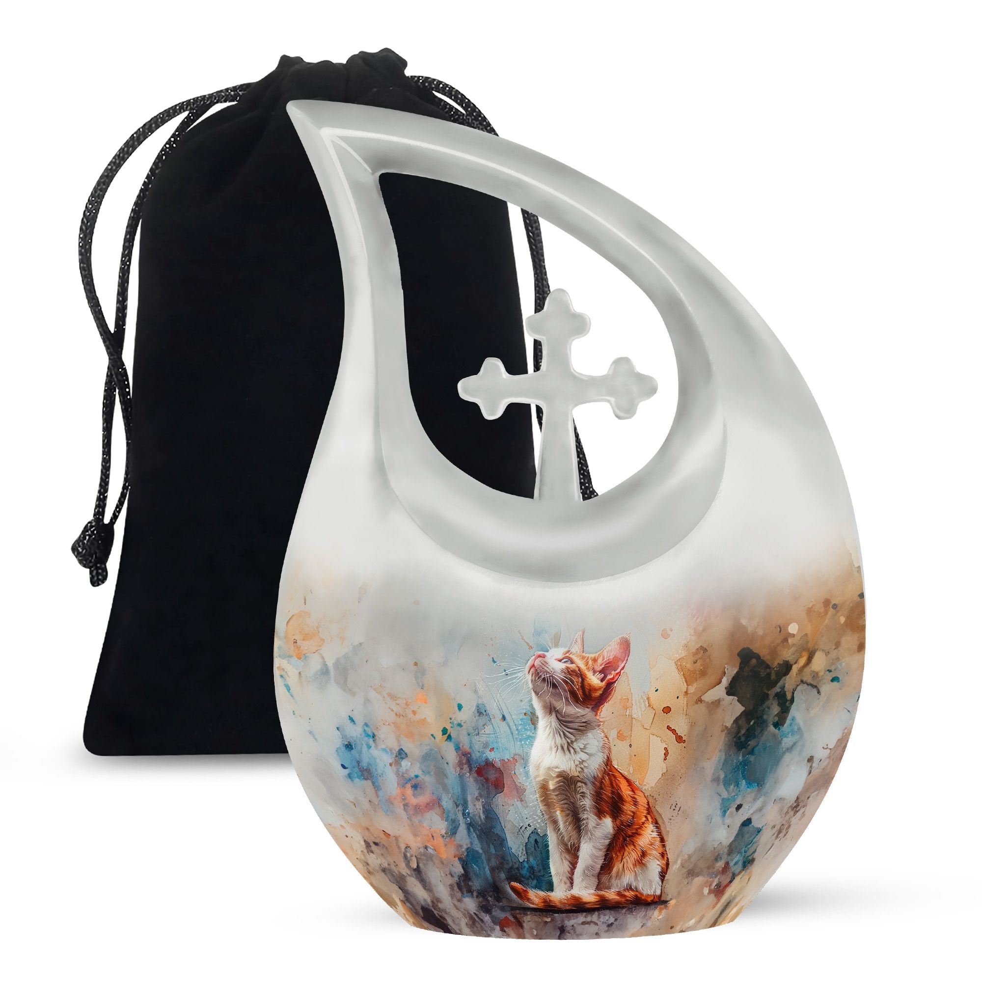 Orange Cat Urn: Uniquely Crafted Extra Large Cremation Urns – Yatskia Urns