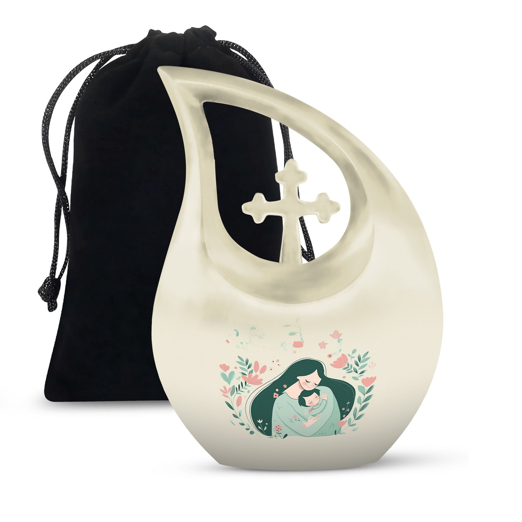 Modern Mother Urn: Cross Drop Design Large Cremation Urn For Ashes ...