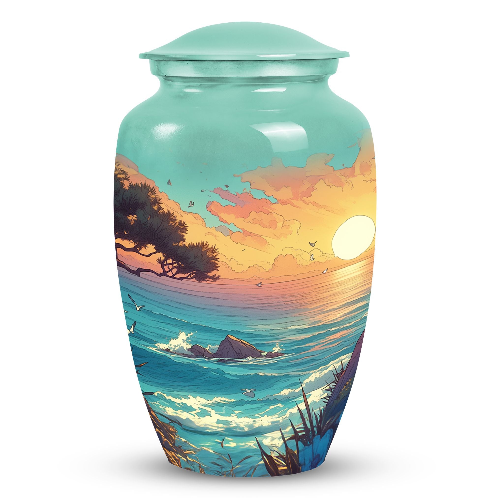 High Quality Sunset Urn in Blue - Ideal for Funeral or Burial – Yatskia ...