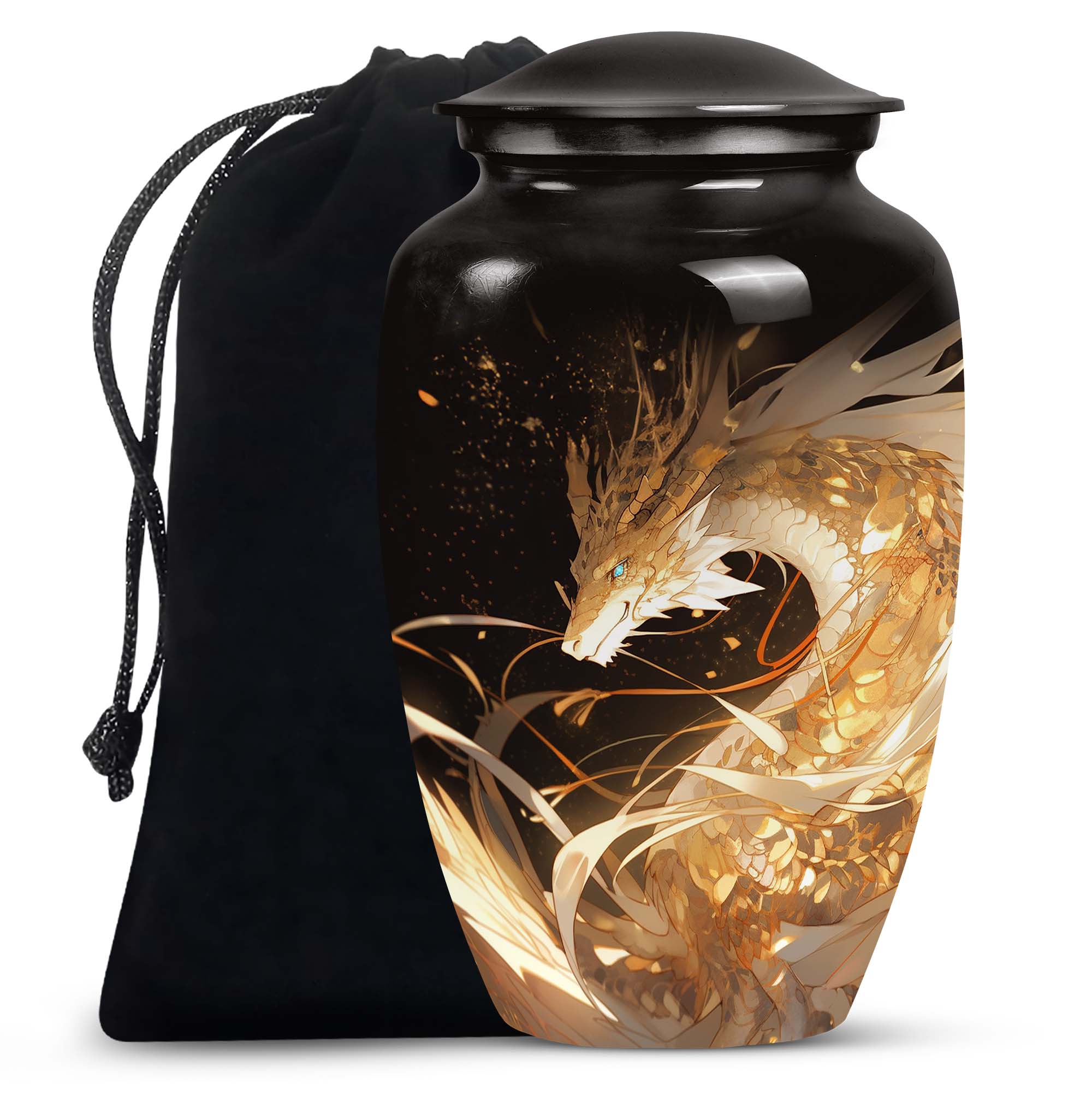 Golden Dragon Cremation Urns For Human Ashes - Large Urn For Adult ...
