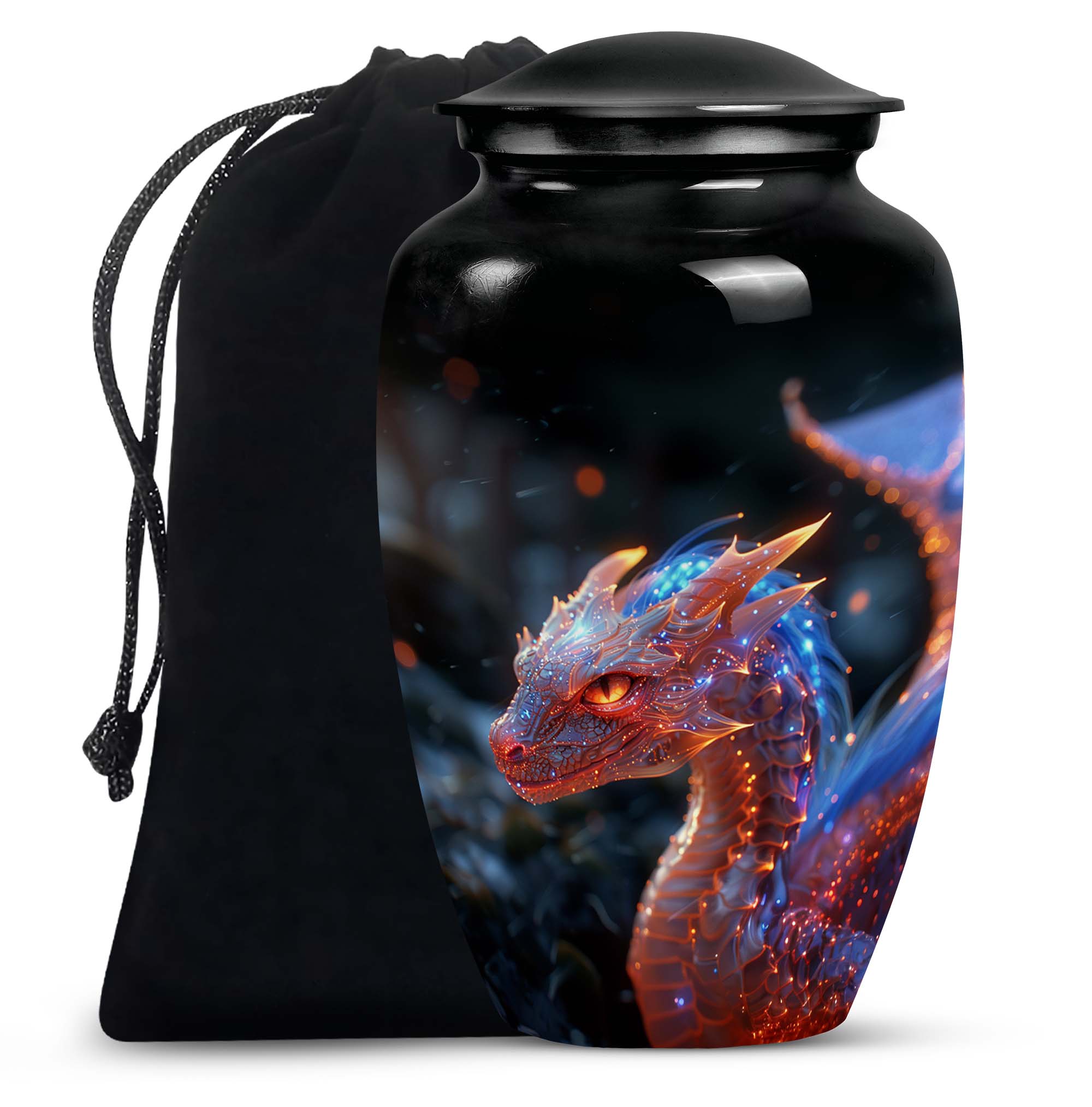 Dragon Shimmering Sapphire - Dragon Cremation Urn For Memorial, Funeral ...