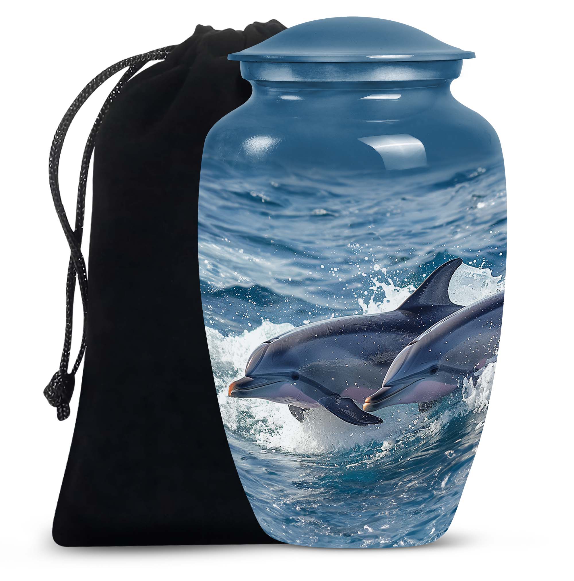 Elegant Dolphins Cremation Memorial Urn - Premium Urn for Women Ashes ...