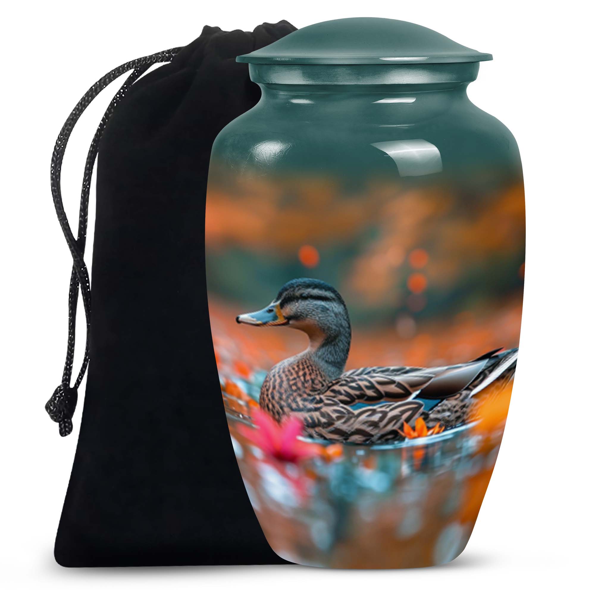 Fall Reflections Duck - Duck Urn Memorial, Funeral Cremation Urn ...