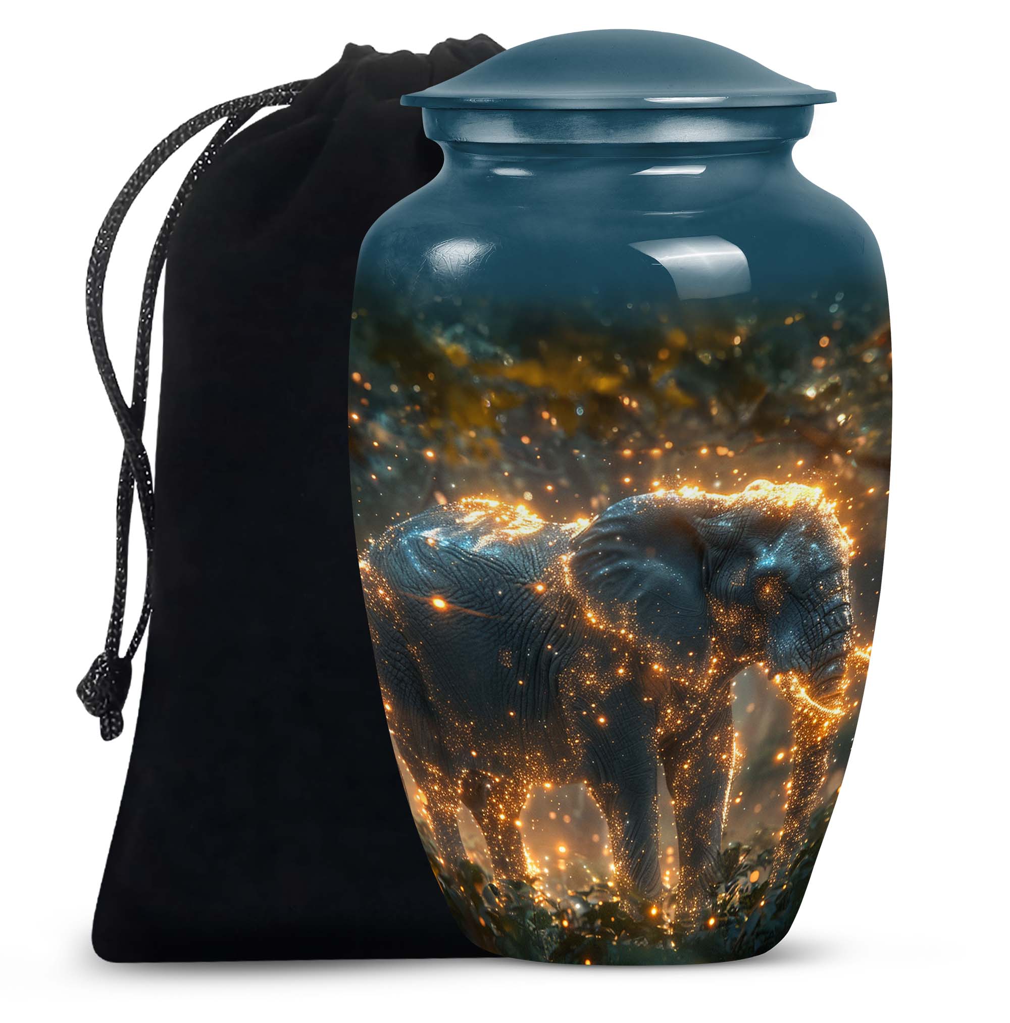 Forest Behemoth Elephant Urn Memorial, Funeral Cremation Urn For Ashes ...