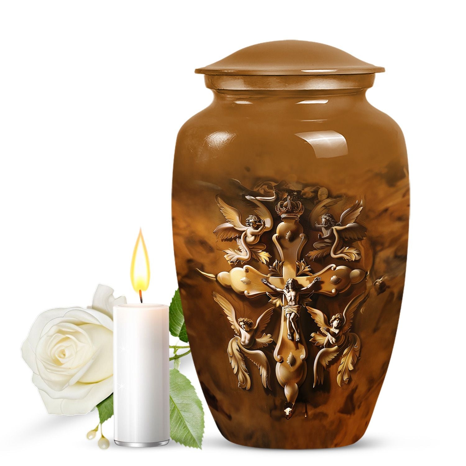 Catholic Cremation Ashes Urn | Large Urn for Adult Male – Yatskia Urns