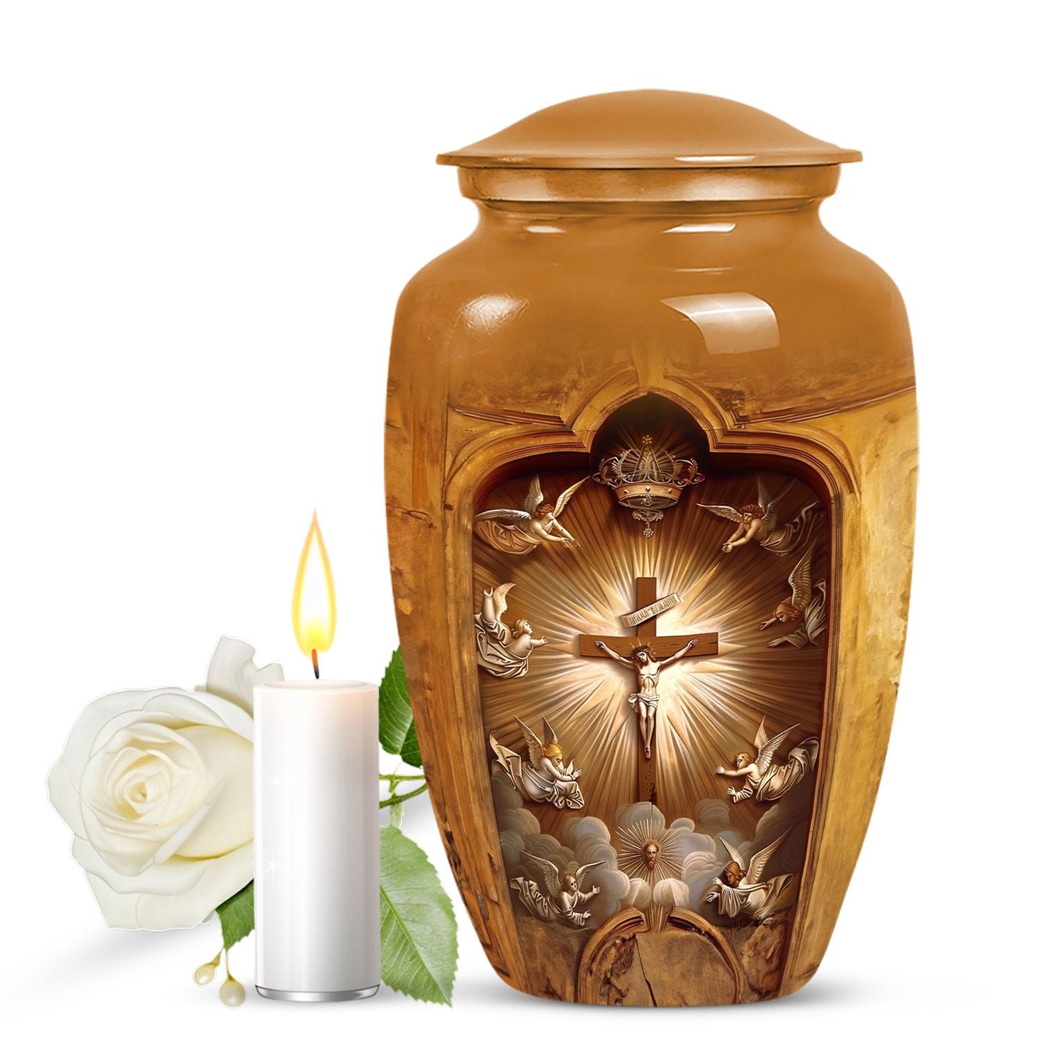 Elegant Catholic Urn | Burial Custom Urn for Refined Taste – Yatskia Urns