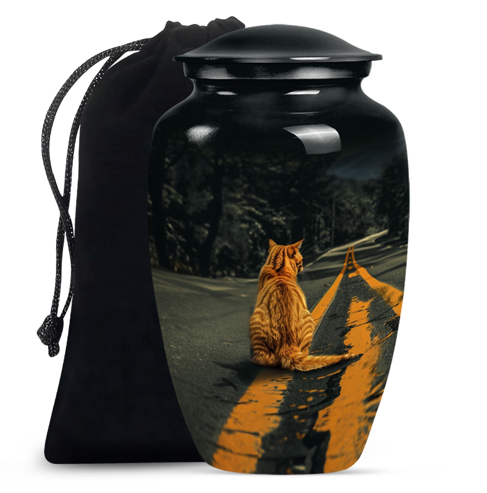 Orange Cat Mini Keepsake Funeral, Memorial Cremation Urn For Ashes ...