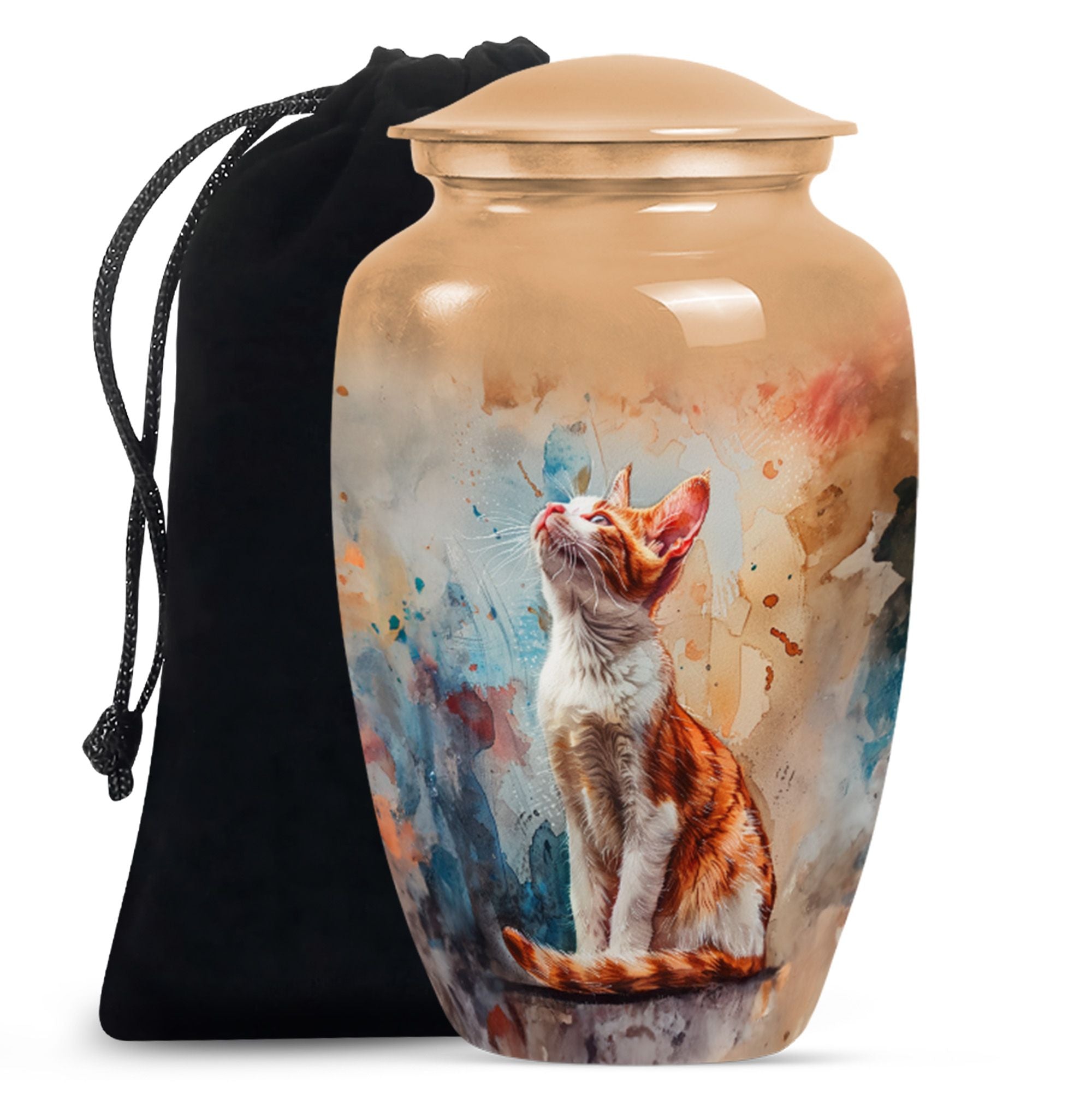 Unique Orange Cat Urn & Large Cremation Urn | Memorial Solutions ...