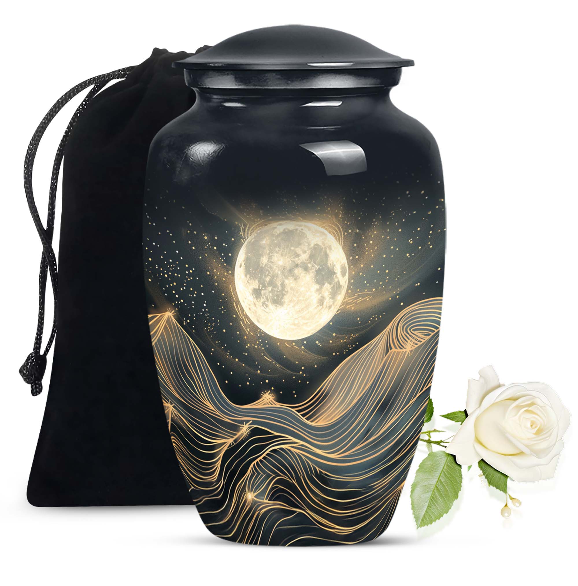 Lunar Moon Cremation Memorial Funeral Keepsake Urn For Ashes – Yatskia Urns