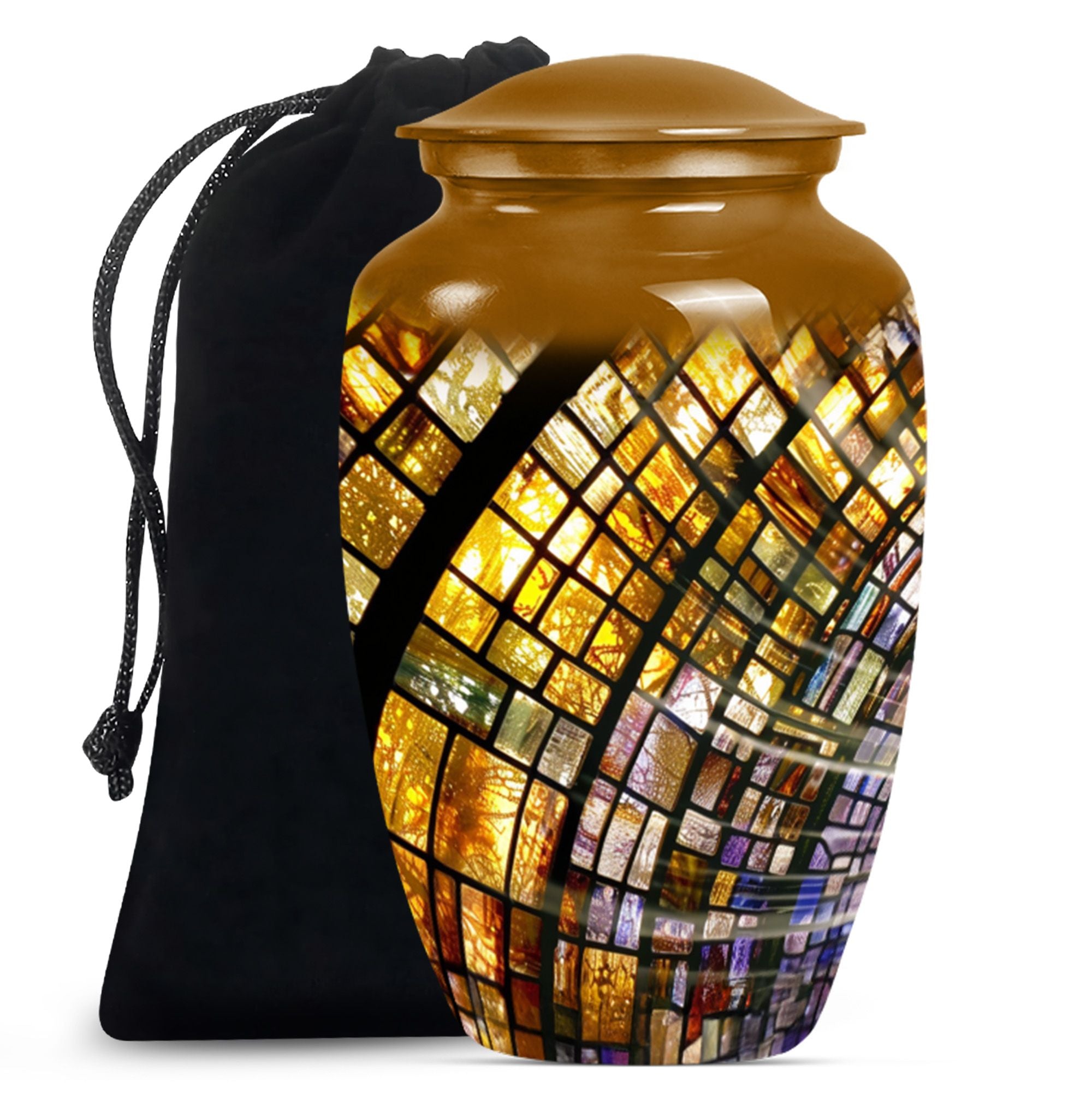 Elegant Stained Glass Cremation Urns | Man-focused Aluminium Urn Design ...