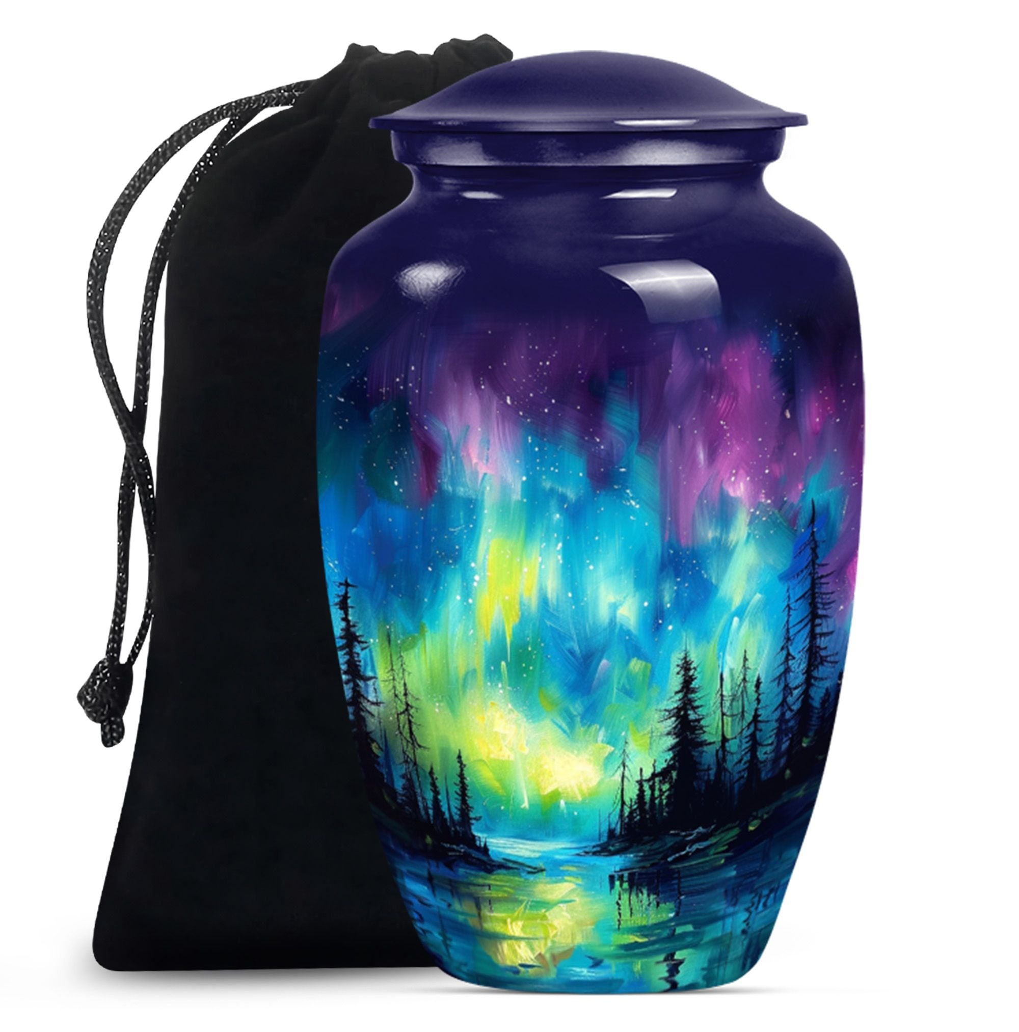 Elegant Northern Lights Urn - Adult Funeral Urn | Large Capacity ...