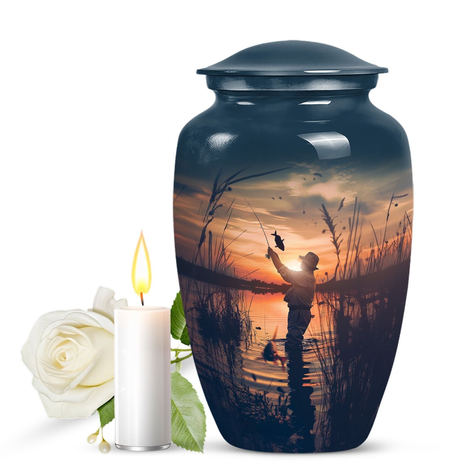 Father Son Fishing Urn & Cremation Personalized Urn for Human Ashes ...