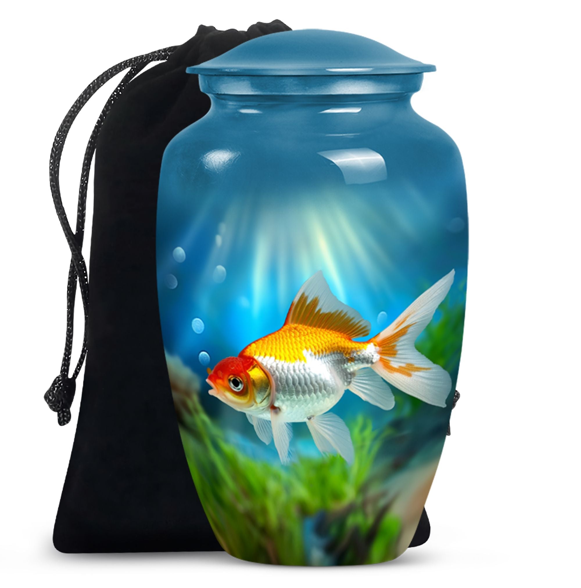 Gold Fish Urn, Funeral Decorative Urn in Classic Design – Yatskia Urns