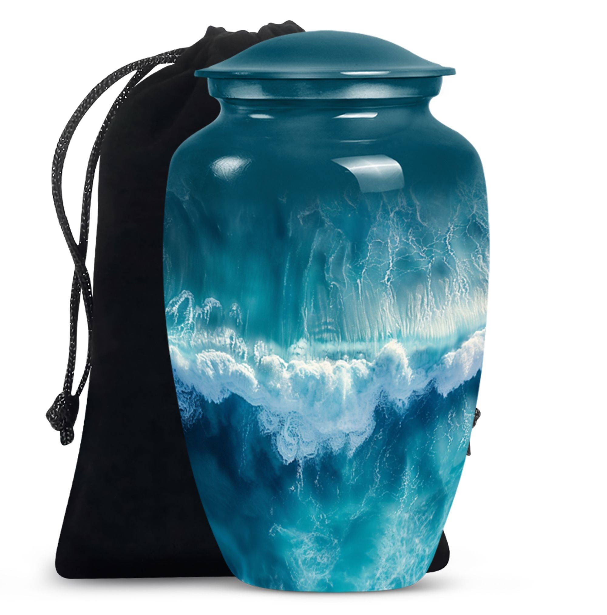 Ocean Waves Urn: Classic Medium-sized Funeral Urn for Human Ashes ...