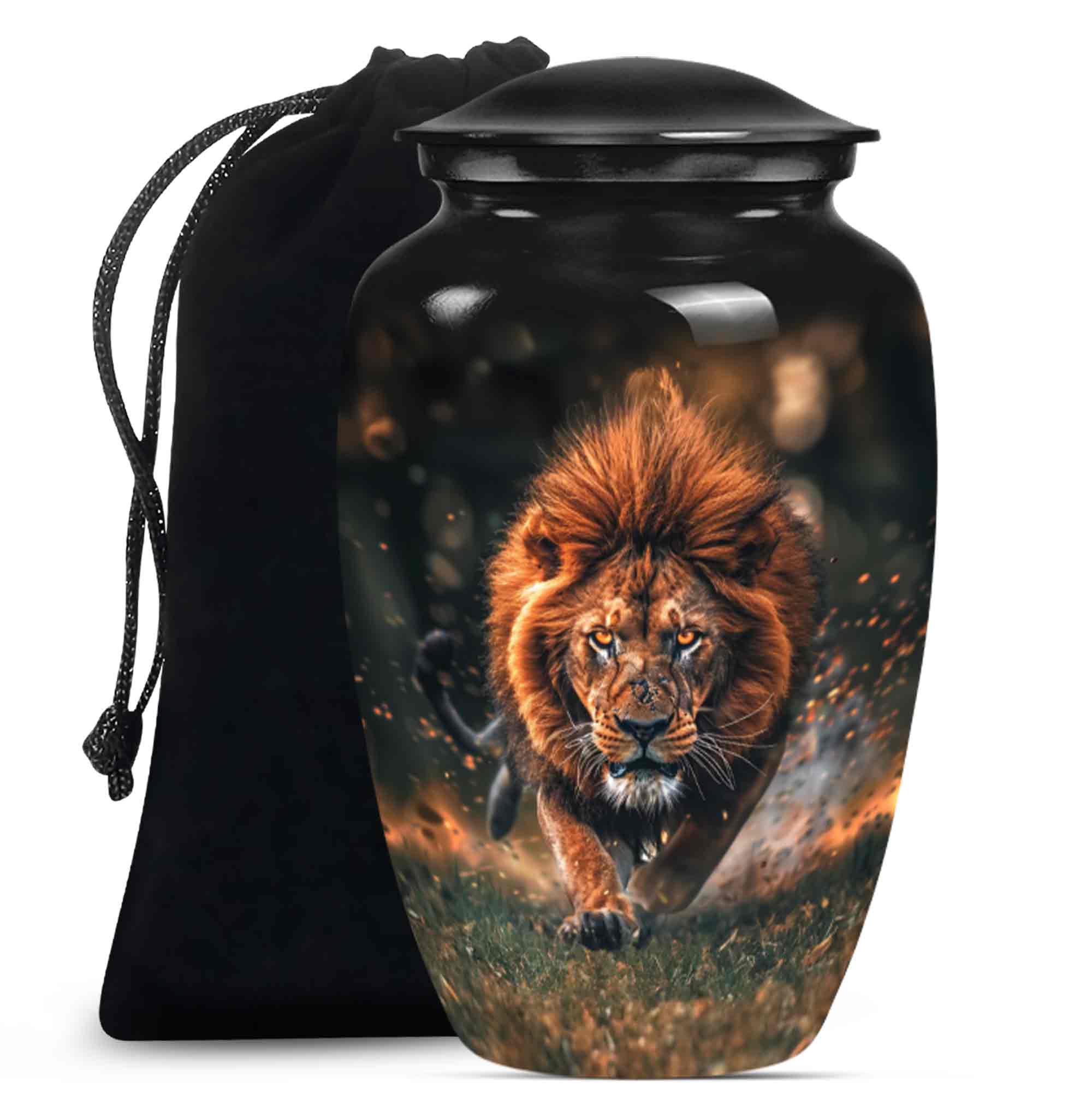Lion Cremation Burial Urn For Ashes - Lion Adult Male Ashes Urn Keepsa ...