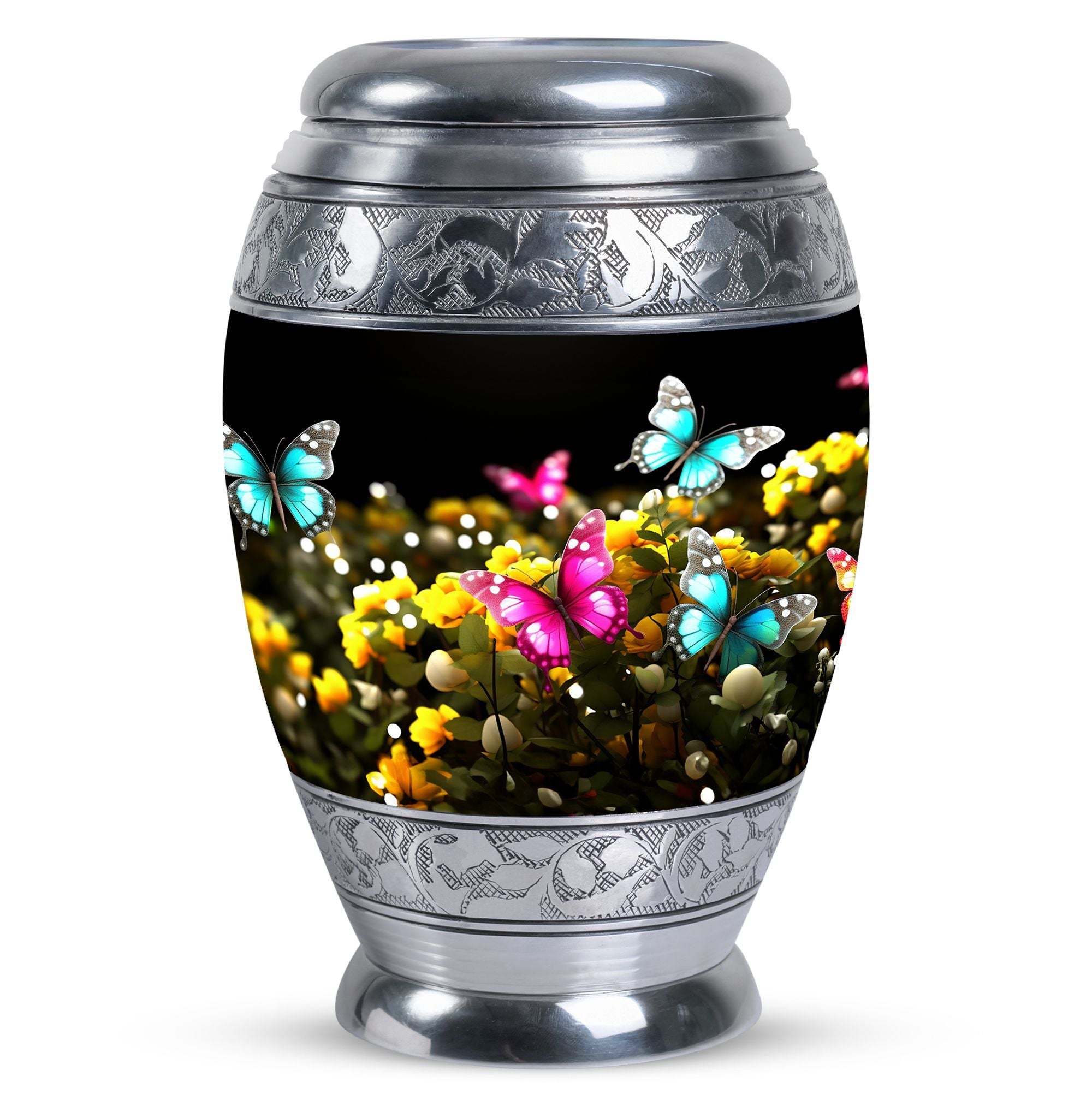 Blue Butterfly Urn for Ashes | Classic and Large Aluminium Cremation ...