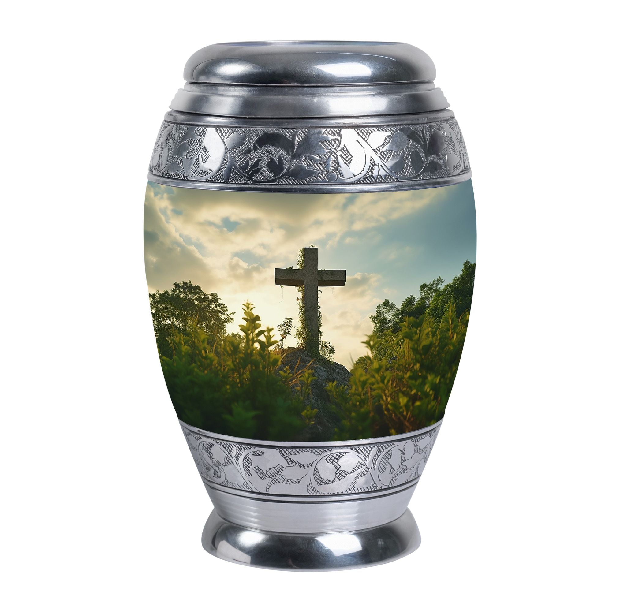Religious Cross Cremation Memorial Urn for Male Ashes – Yatskia Urns