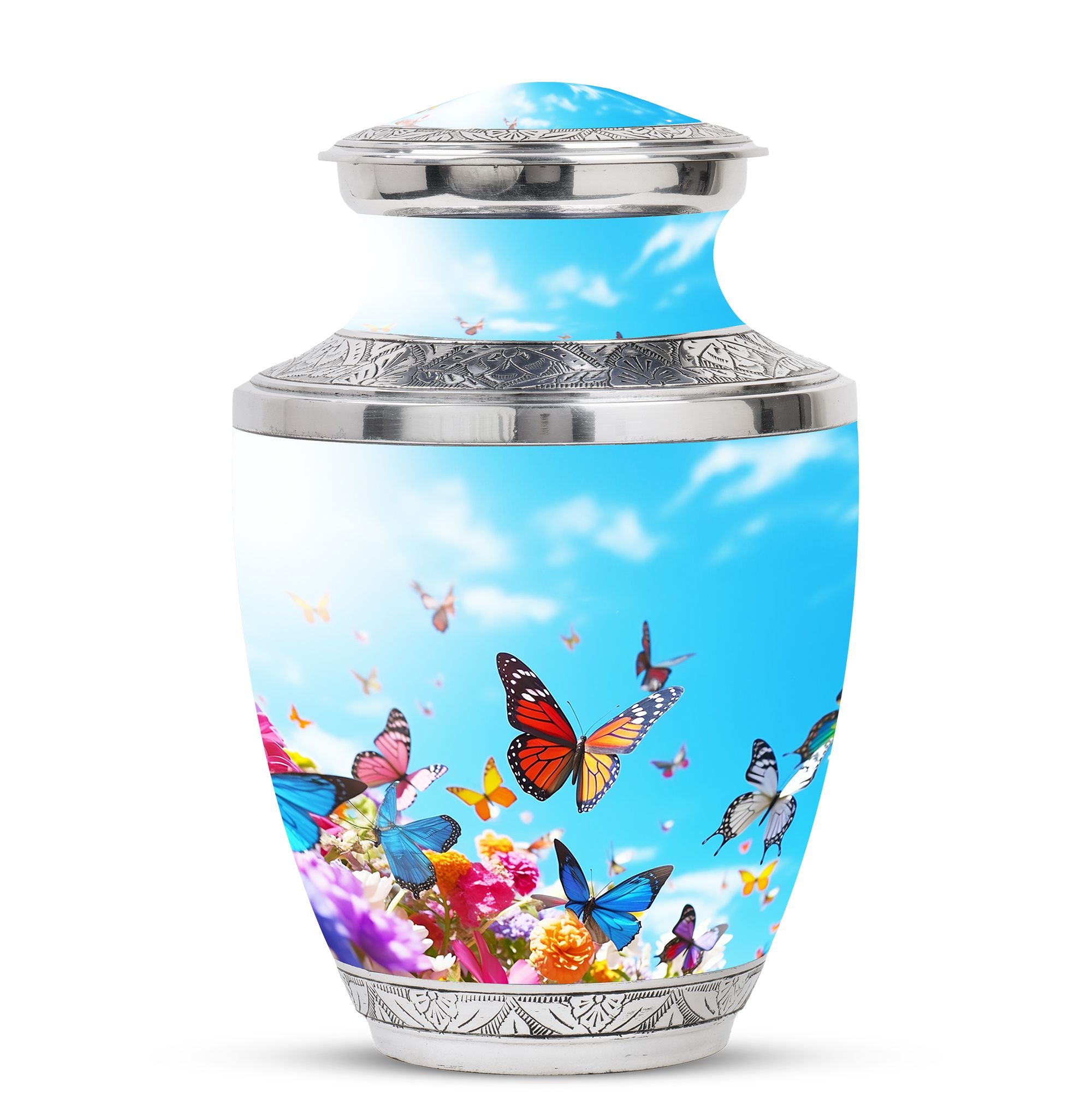 Blue Butterflies Urn: Ultimate Choice for Adult Female Ashes – Yatskia Urns