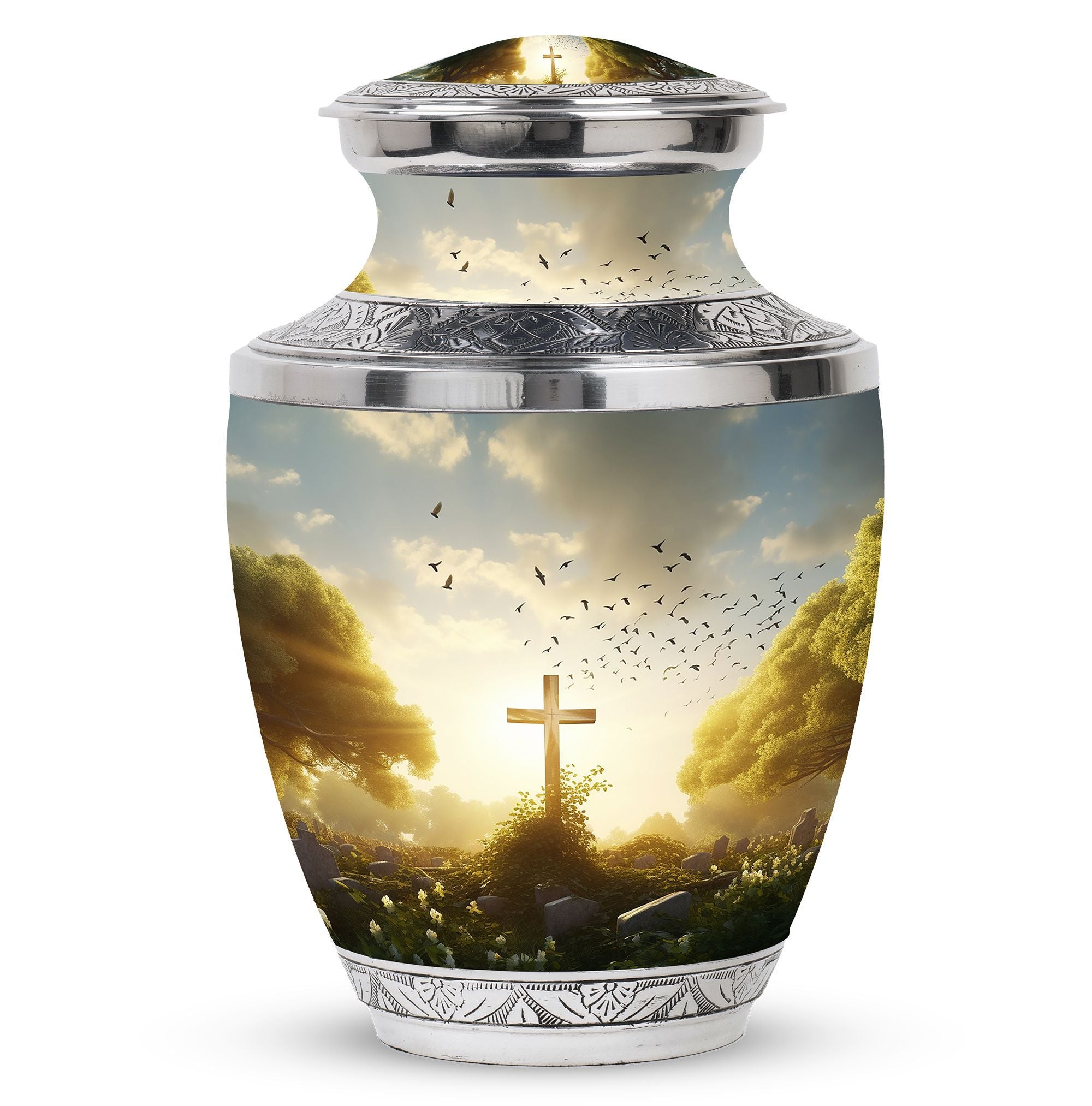 Unique Modern Holy Cross Urn, Classic Cremation Urn for Human Ashes ...