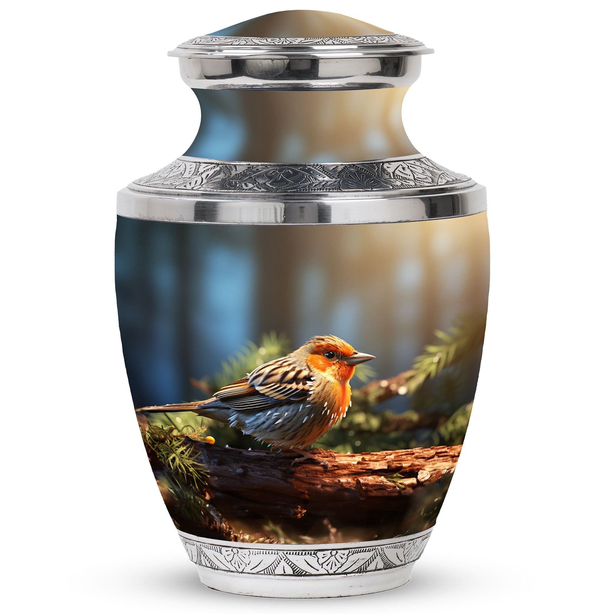 Puffy Sparrow Memorial Urn for Ashes - Classic Personalized Large Urn ...