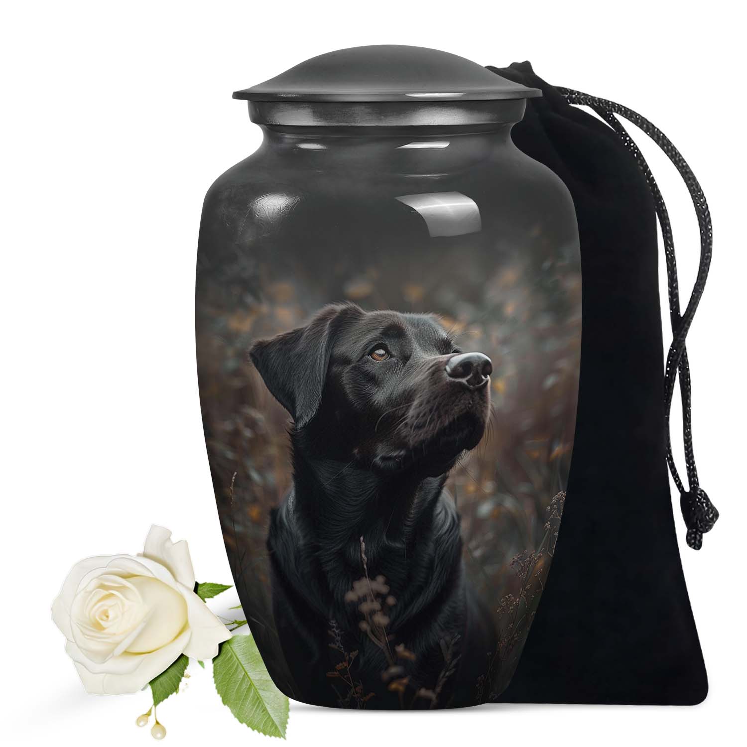 Black Labrador Dog Pet Cremation Urn For Ashes - Custom Pet Urn ...