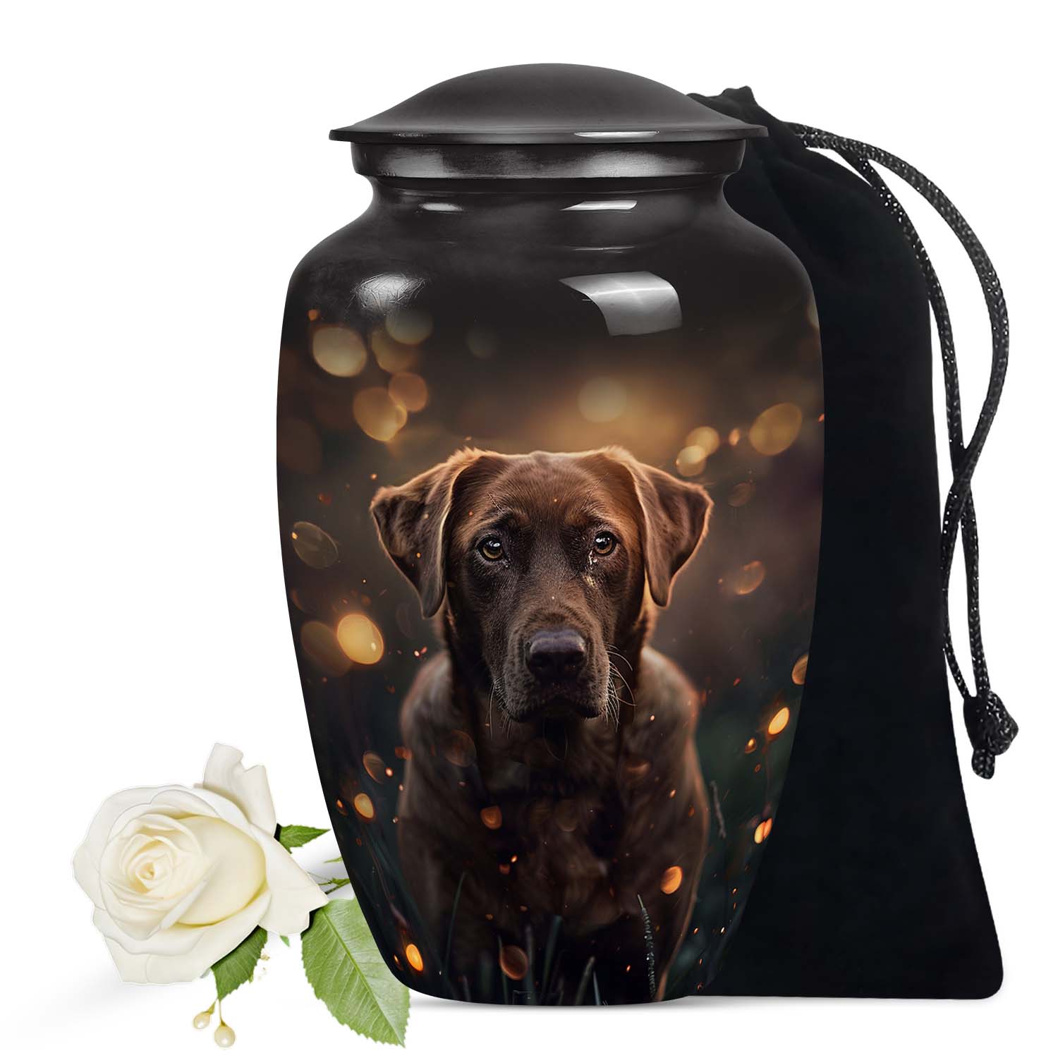 Golden Labrador Dog Cremation Urn for Pet Ashes - Miniature Urn ...
