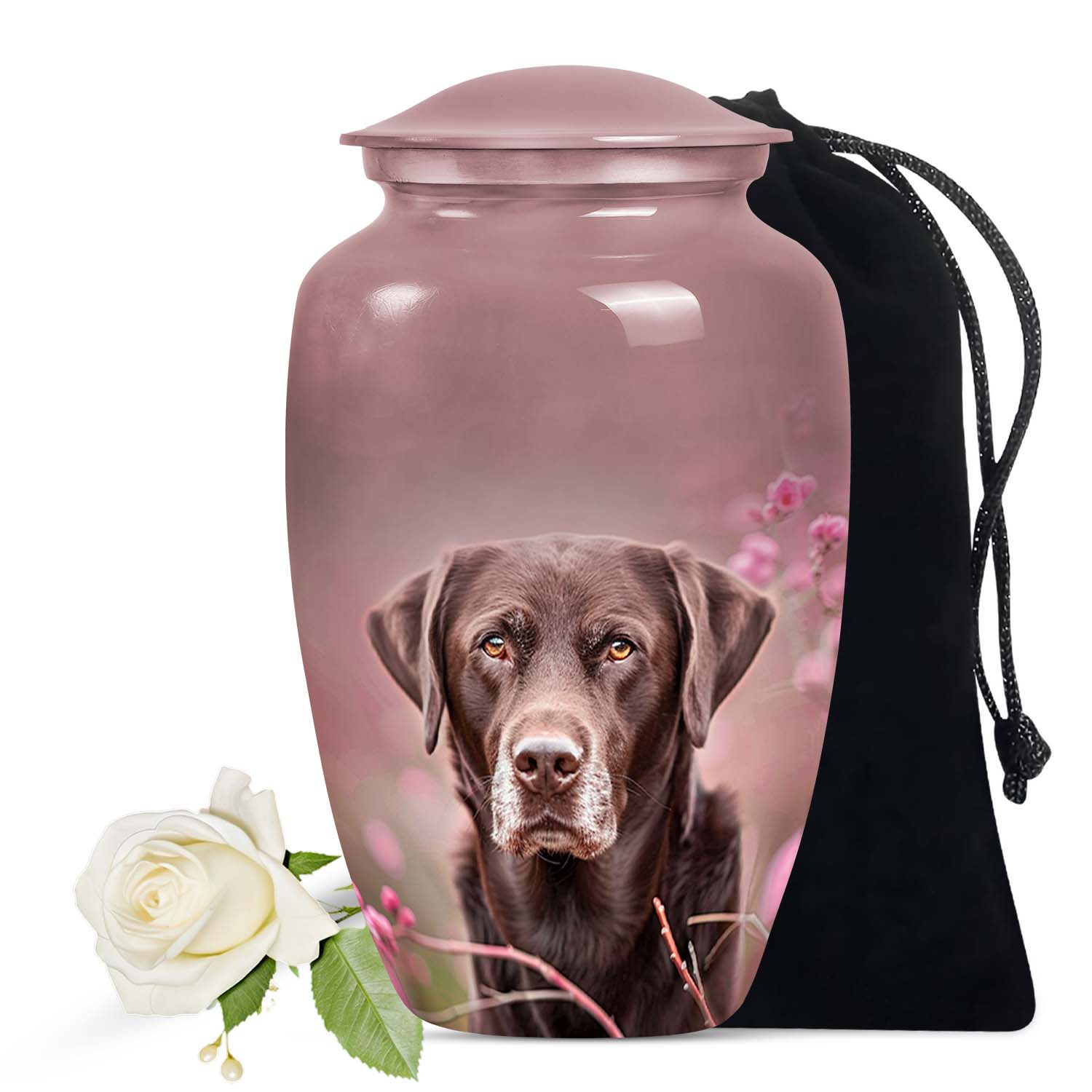 Labrador Dog Pet Cremation Urn in Red - Personalized Memorial Urn ...
