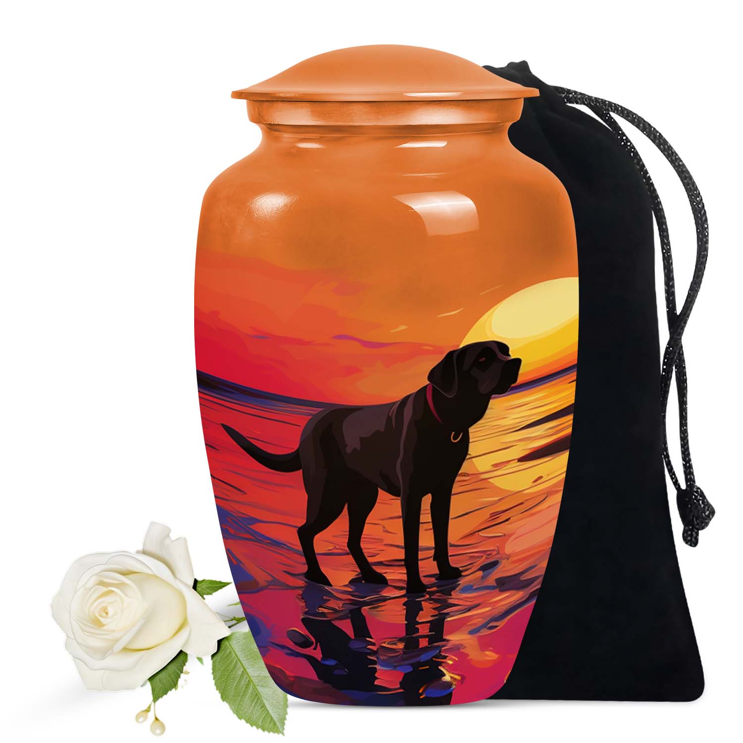 Black Labrador Cremation Urn for Dog Ashes – Sunset Cremation Urn ...